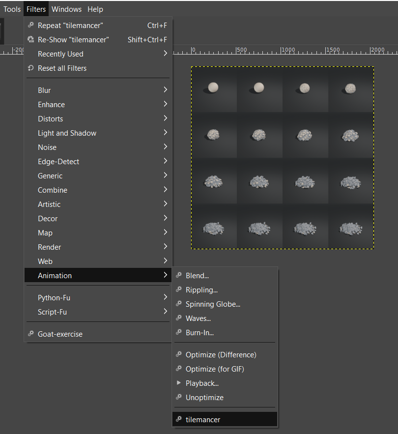 Sprite Sheets in GIMP Using tilemancer [TUTORIAL] - Yarsa DevBlog